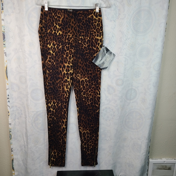 IMAN | Pants & Jumpsuits | Iman Global Chic Leopard Print Leggings With ...